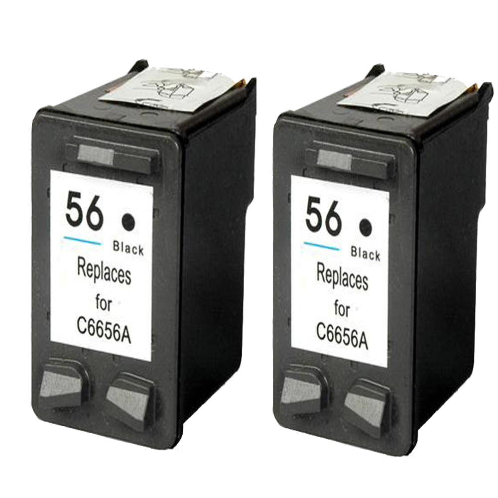 2 Replaces For HP 56 Black Ink Cartridges Printer C6656A | eBay UK