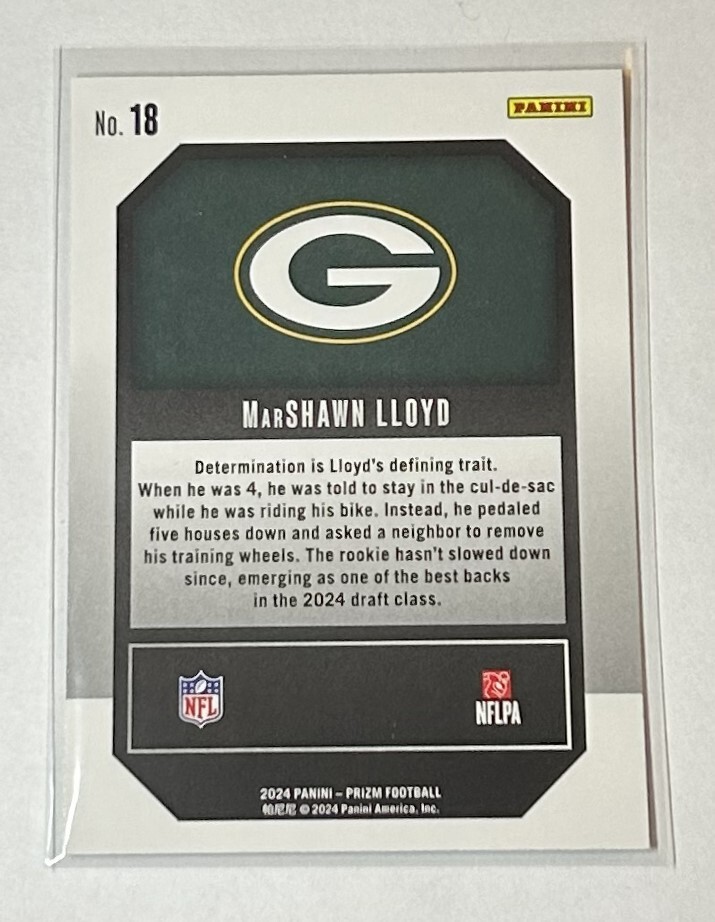 MarShawn Lloyd ROOKIE Emergent - Packers - 2024 Panini Prizm Football ...