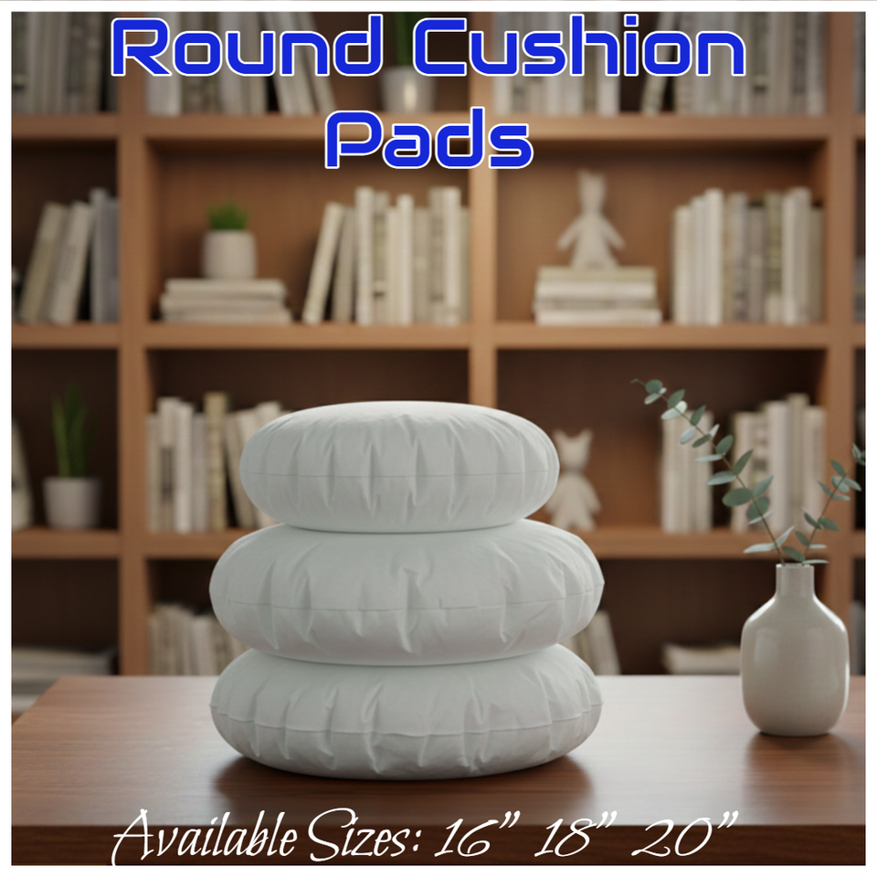 Round Hollowfiber Cushion Inserts – Soft Circle Pillow Pads 16" 18" 20 ...
