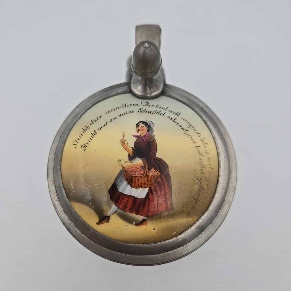 Antique German .5L Dimpled Glass Beer Stein Pewter Lid | eBay