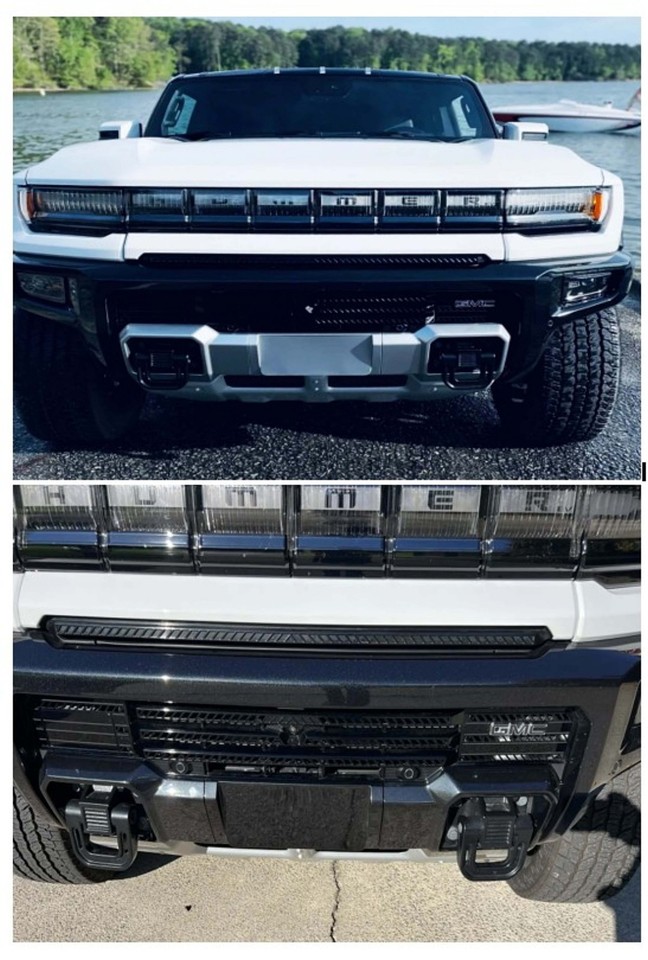 22-26 Hummer EV Painted Black Carbon Flash Bumper License Plate Tow ...