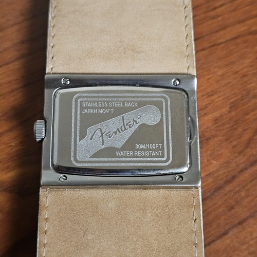 Fender Guitar Wide Rock Band Watch Leather Water Resistant NEW BATTERY ...