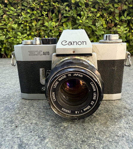 Canon EX Auto SLR Film Camera with 50mm F1.8 Lens – For Parts or Repair ...