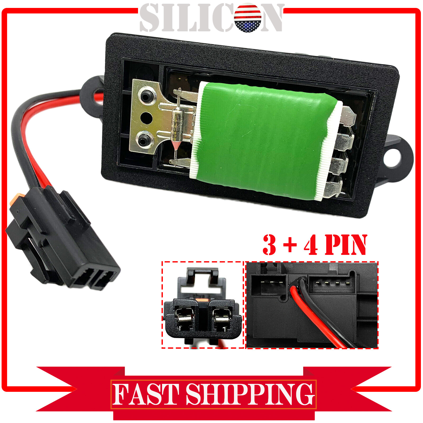 Blower Motor Resistor Rear For Chevy Suburban Avalanche Tahoe GMC Yukon ...