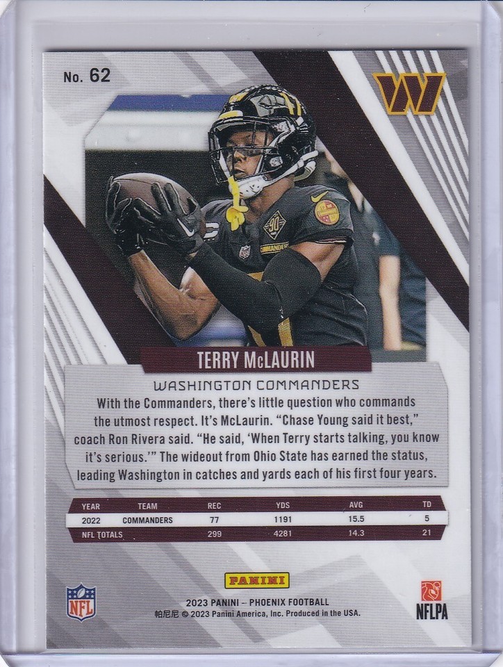 Terry McLaurin 2023 Panini Phoenix Color Burst SP $1.50 SHIPPING | eBay