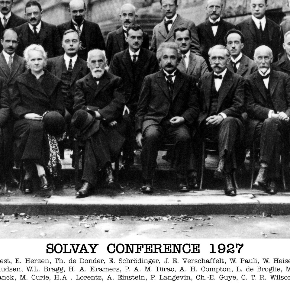 Solvay Conference 1927 Poster With Names, Einstein, Curie, Schrödinger ...