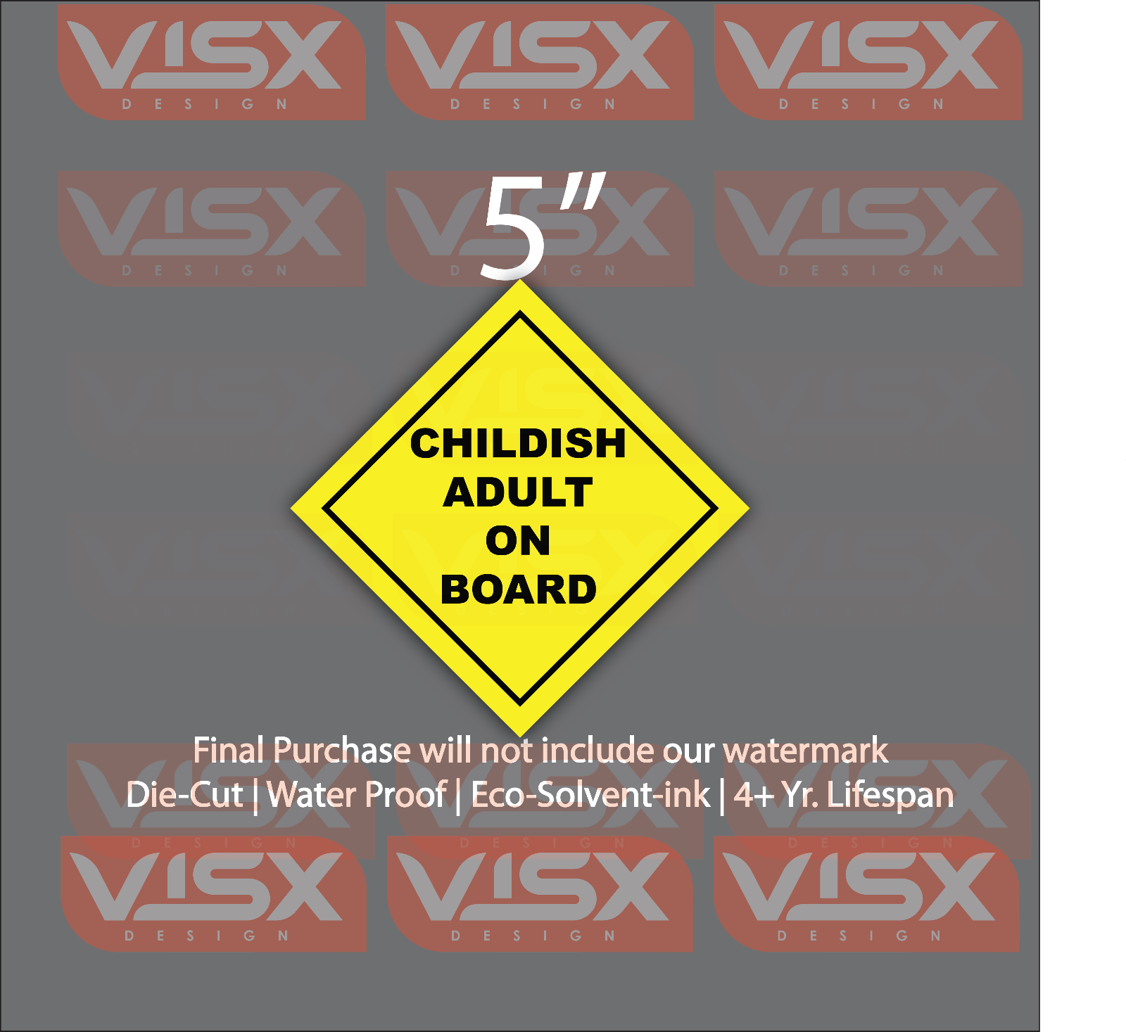 Childish Adult On board Bumper Sticker Funny tailgate kids baby JDM car ...