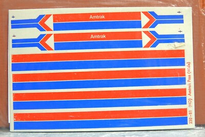 HO SCALE WALTHERS AMTRAK STREAMLINE PASSENGER COACH DECAL SHEET | eBay