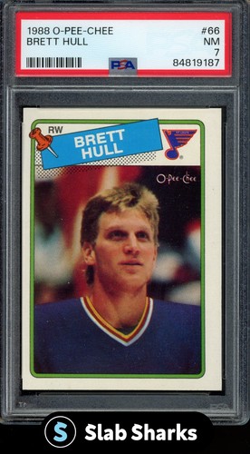 1988 O-PEE-CHEE OPC BRETT HULL ROOKIE RC #66 PSA 7 | eBay