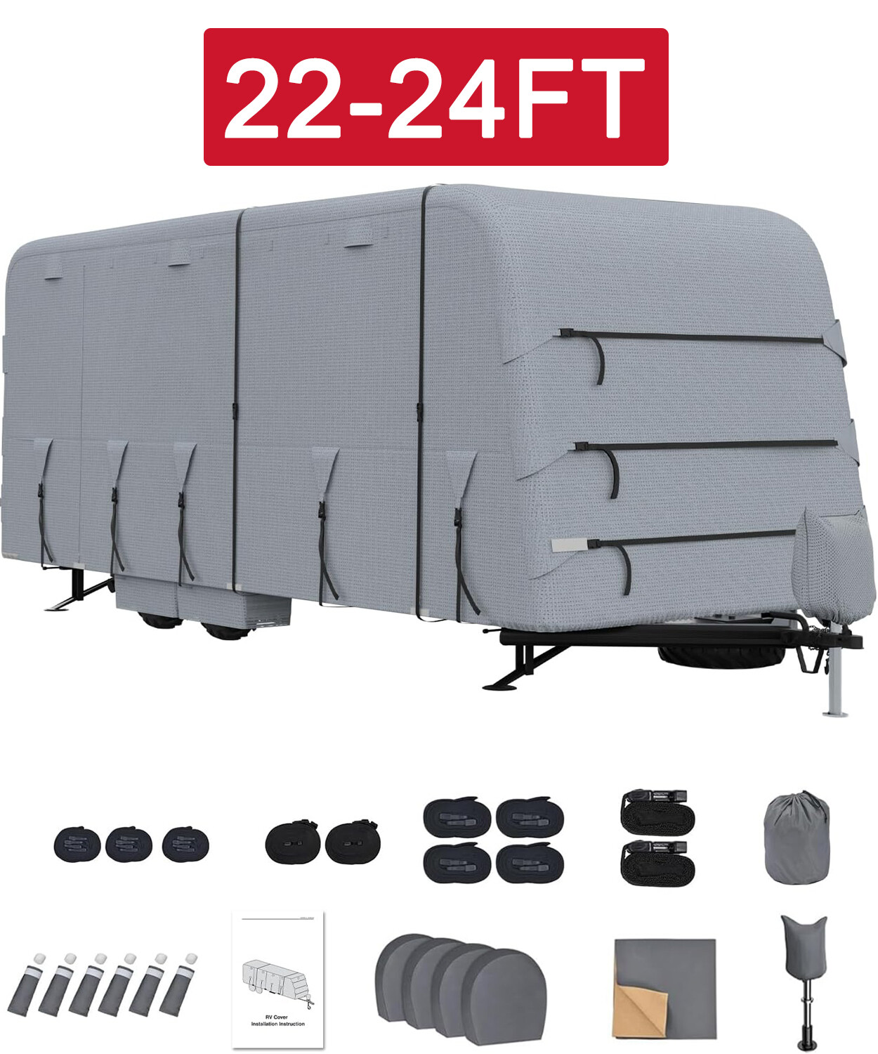 Upgraded Heavy Duty RV Cover 18-35ft Travel Trailer Camper Cover ...