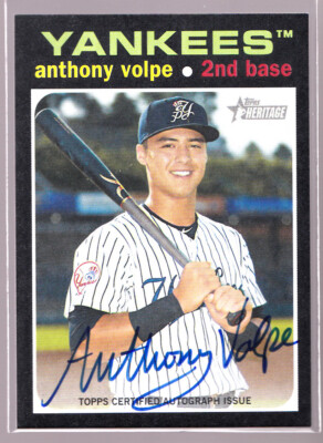 Anthony Volpe Yankees Auto 2020 Topps Heritage Minor League ROA-AVO ...