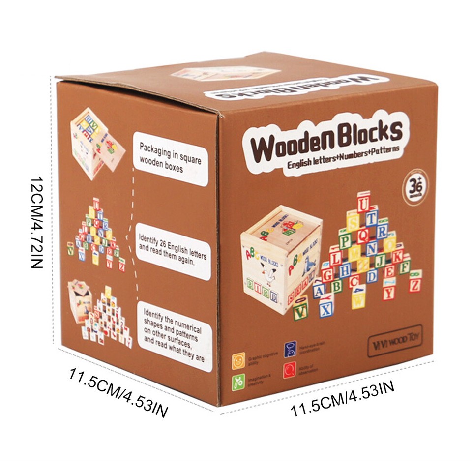 ABC Wooden Building Blocks Alphabet & Number Stacking Blocks for ...