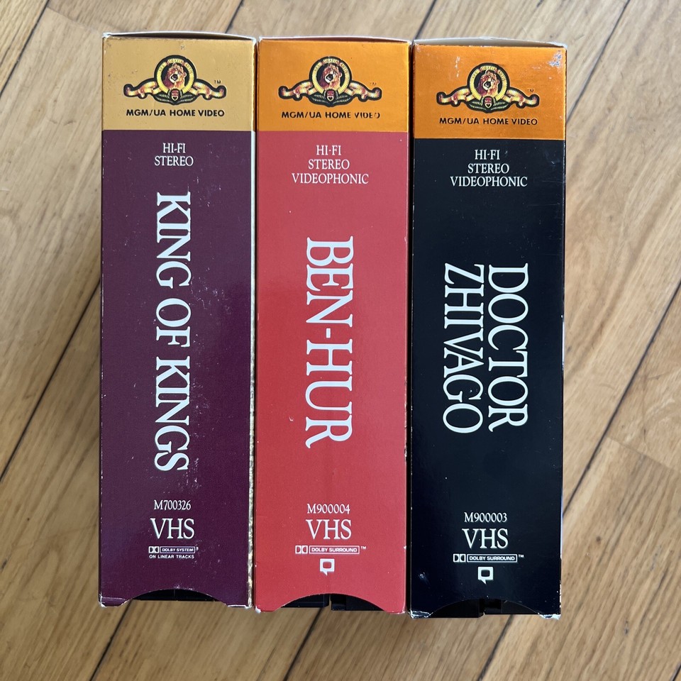 Lot of 3 MGM VHS Double Tape Movies Ben Hur-Doctor Zhivago-King of ...