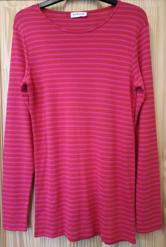 Kettlewell ladies top. red pink striped Size L. Long tunic top. Casual ...