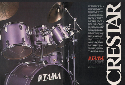 1987 2pg Print Ad of Tama Crestar Drum Kit | eBay