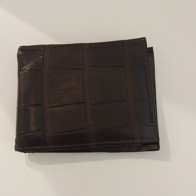 Discontinued Orvis Dark Brown Genuine Alligator Leather Wallet Made in ...