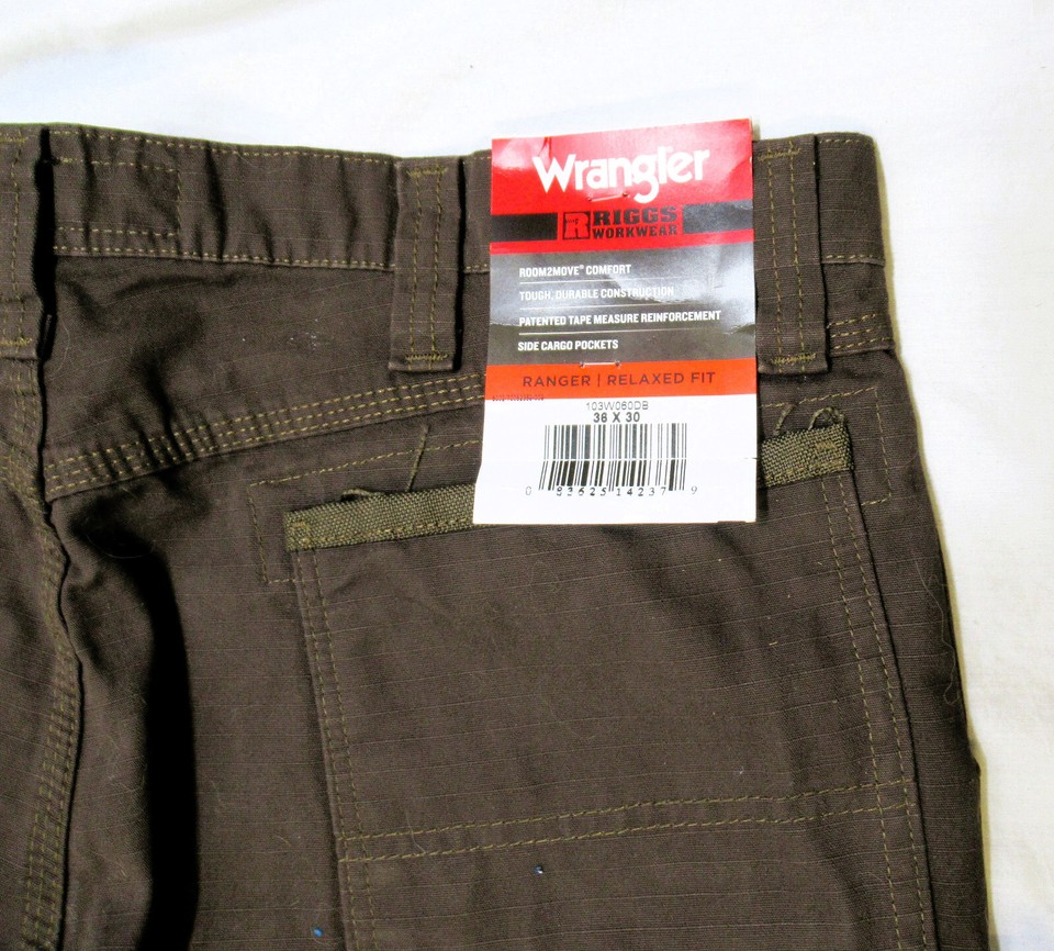 Wrangler Riggs Workwear Cargo Pockets Mens Relaxed Fit Ranger Jeans ...