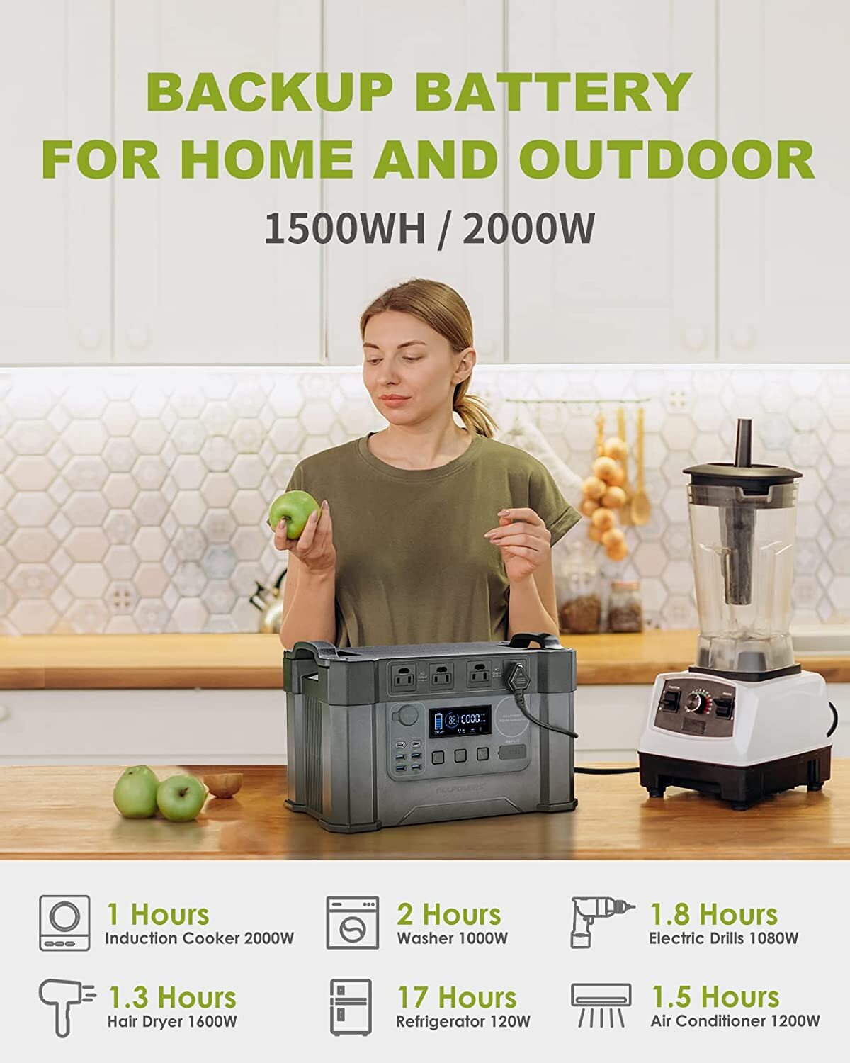 Portable Solar Generator 2000W Home Use Solar Power Station For Camping ...