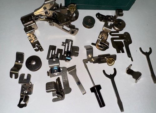 Vintage Greist Sewing Machine Attachments Ruffler Feet Guides Hemmers ...
