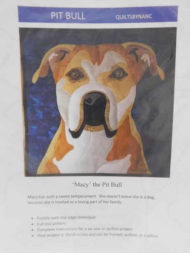 "Macy" the Pit Bull Quilt Pattern by quiltsbynanc | eBay