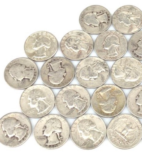 Ten (10) Washington Quarters, 90% Silver 1930-1964, Circulated, Silver ...