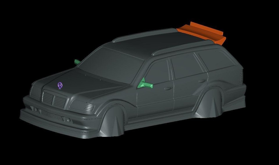 1:10 RC Clear Body Shell - Mercedes S124 Wagon with Promarkt Livery ...