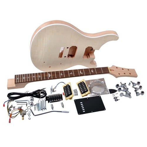 PRS Style DIY Electric Guitar kit with Flame Maple Top Mahogany Body ...