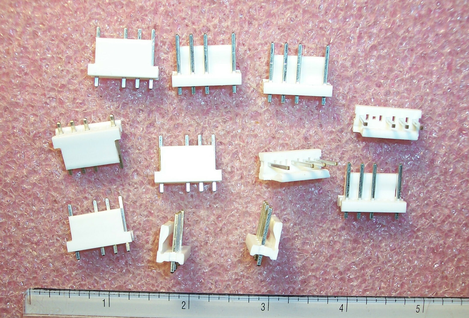 QTY (100) 5 POSITION (4 PIN) VERTICAL FRICTION LOCK HEADERS 3.96mm ...