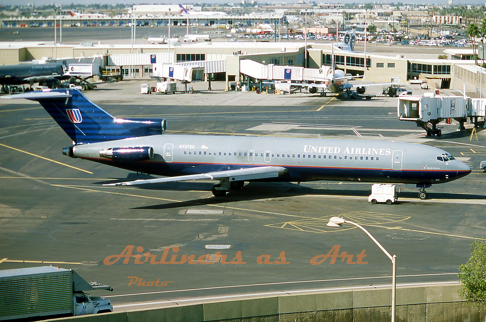 United Airlines Boeing 727-222 N7272U at PHX in 1996 8"x12" Color Print ...