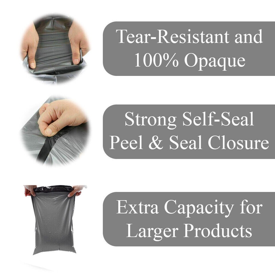 GREY MAILING BAGS STRONG POLY POSTAL POST POSTAGE SELF SEAL PACKAGING ...
