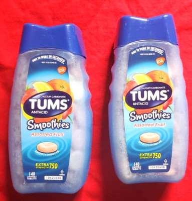 2 PACK TUMS ANTACID ASSORTED FRUIT SMOOTHIES 140 CHEWABLE TABLETS | eBay