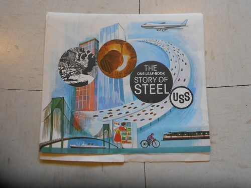 VINTAGE THE ONE-LEAF BOOK "STORY OF STEEL" USS FOLD-OUT PAMPLET | eBay