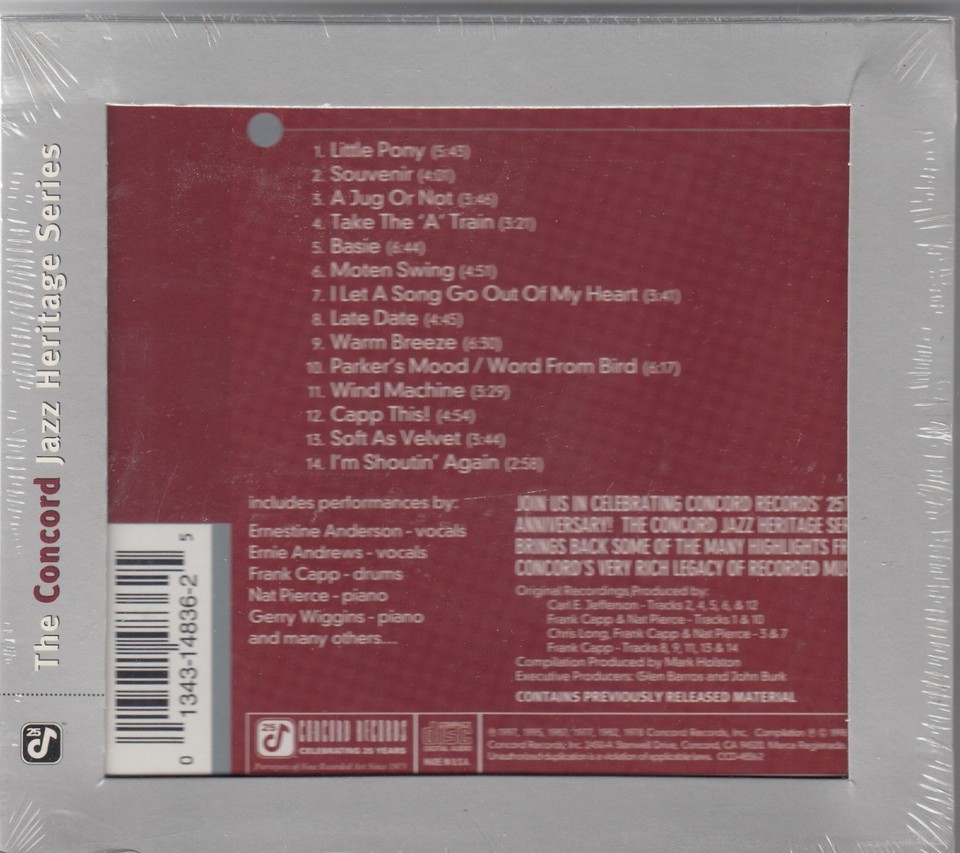 Frank Capp - The Concord Jazz Heritage Series (CD, Sep-1998, Concord ...