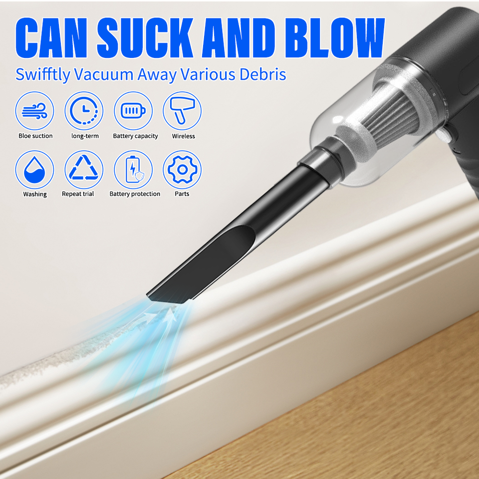 2 in 1 Cordless Electric Air Duster 45000RPM Hi-Pressure Computer Car ...