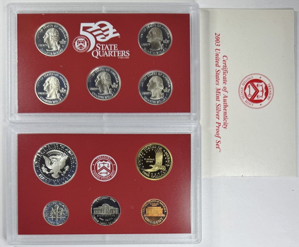 2003 U.S SILVER MINT PROOF SET W/COA! FLAWLESS COINS! A MUST HAVE SET ...