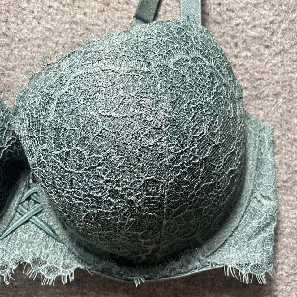 Victoria Secret Bra 38D Dream Angels Lined Demi Evergreen Forest ...