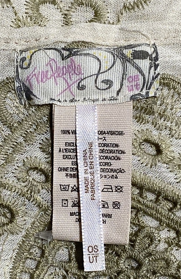 NWT Free People Ivory Embroidered Eyelet Open Front Kimono Cardigan ...