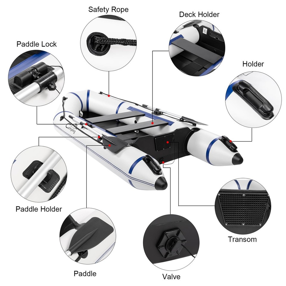 10ft Inflatable Boat Inflatable Rafting Fishing Dinghy Tender Pontoon ...