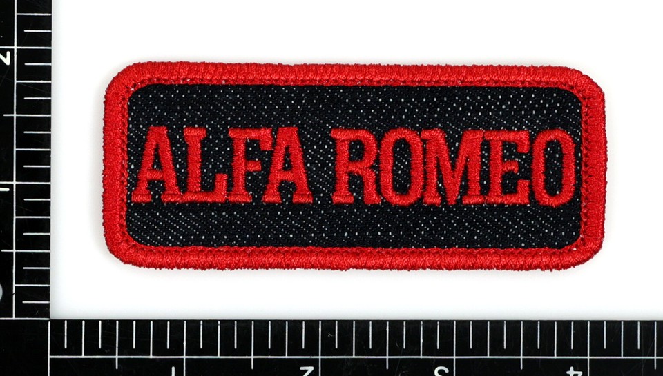 Alfa Romeo Embroidered Patch Black/Red Iron-On Sew-On Jacket Backpack ...