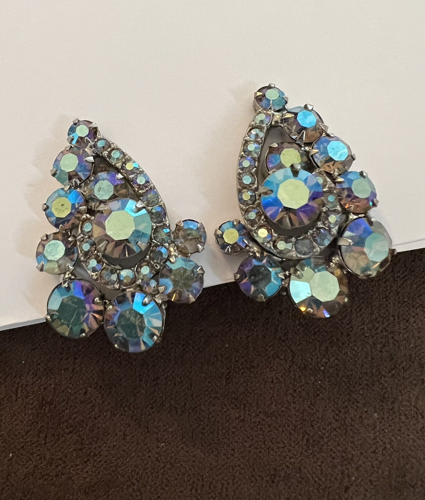 Vintage Schreiner Schiaparelli? Aurora Borealis Large Rhinestone ...