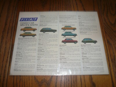 Fiat Family Car Specification Sheet - Vintage | eBay