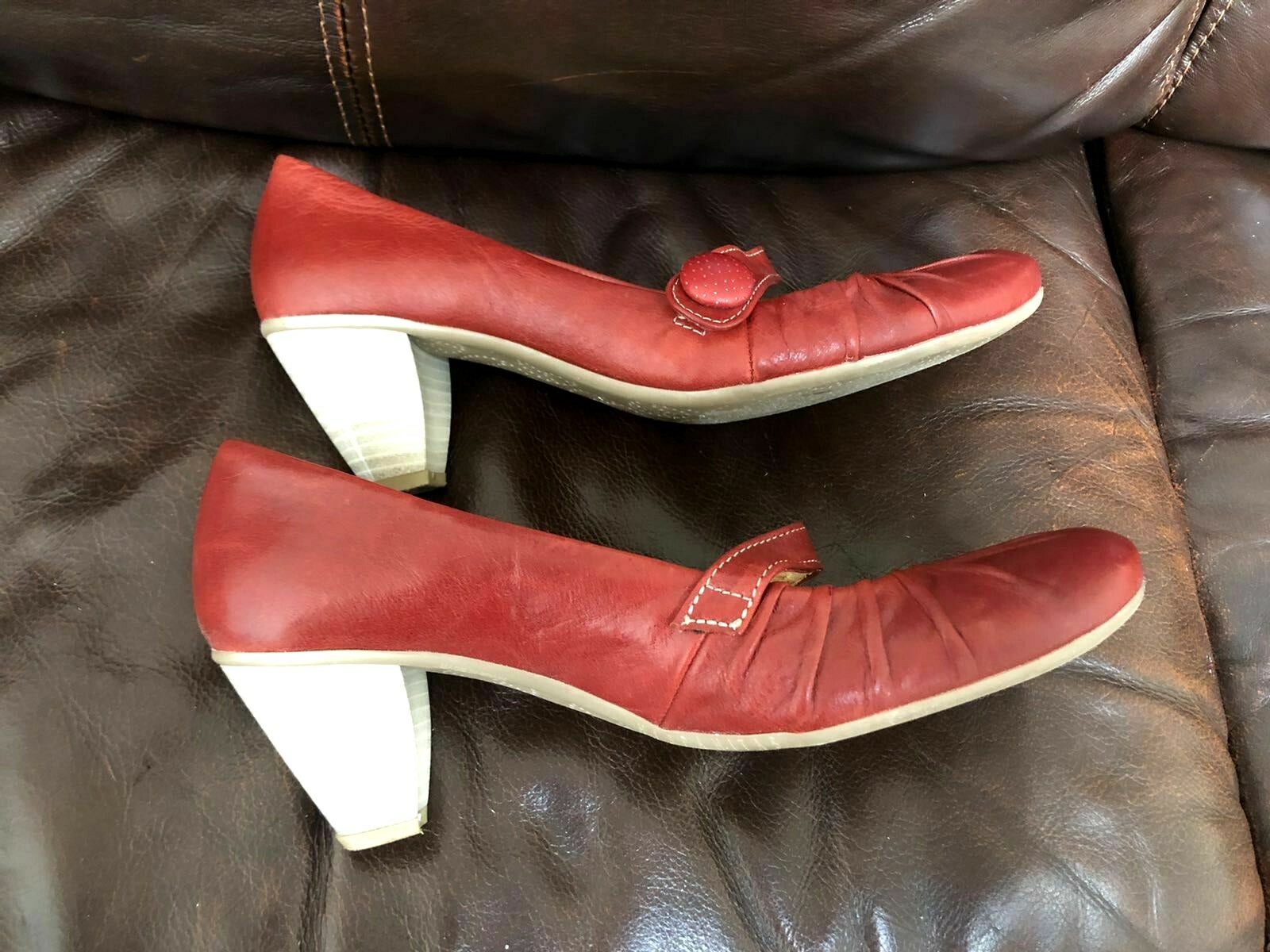 Hispanitas Red Leather Mary Jane Pumps Shoes EUR 39 … - Gem