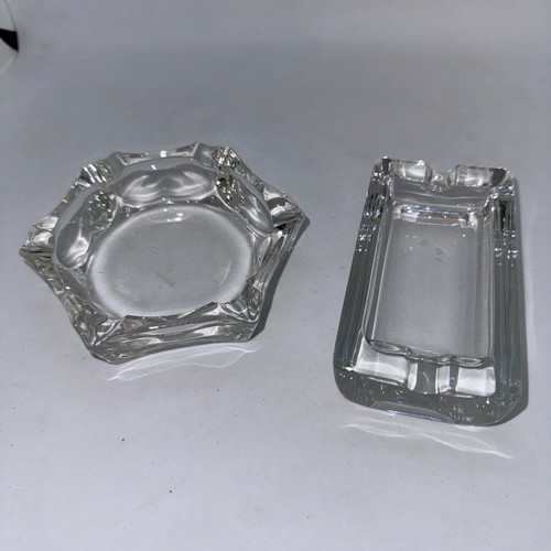 Lot Of 2 Vintage 80's Clear Glass Ashtray Hexagon Shape & Rectangle | eBay