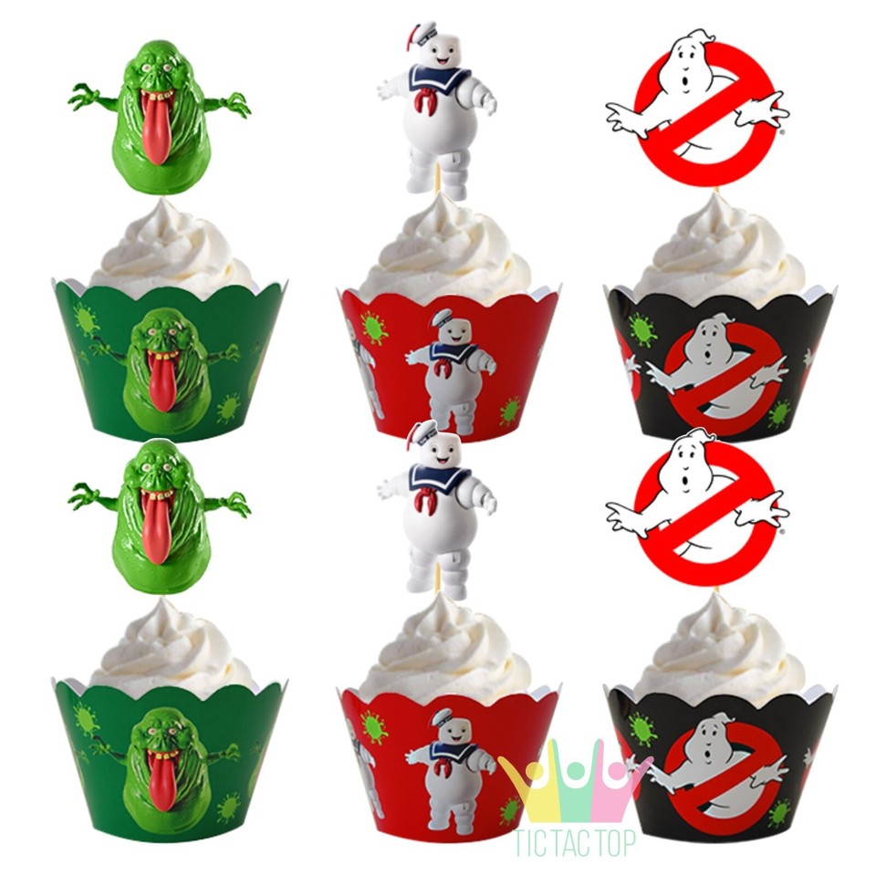 12x Ghostbusters Cupcake Wrapper & Topper. Party Supplies Cake Bunting ...