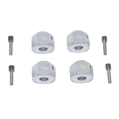 NEW GPM Alum Wheel Hex Adapters +3mm Silver : SCX10 III Jeep Wrangler ...