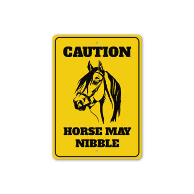 Caution Horse May Nibble Metal Sign | eBay