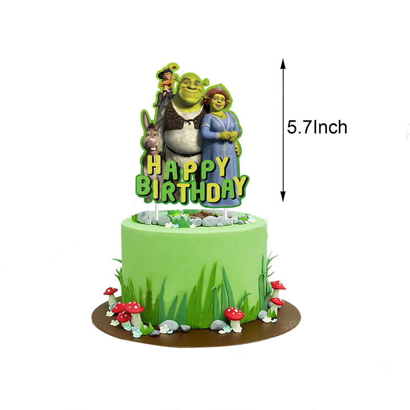 32Pcs Shrek Theme Backdrop Birthday Party Decorations Supplies Set ...