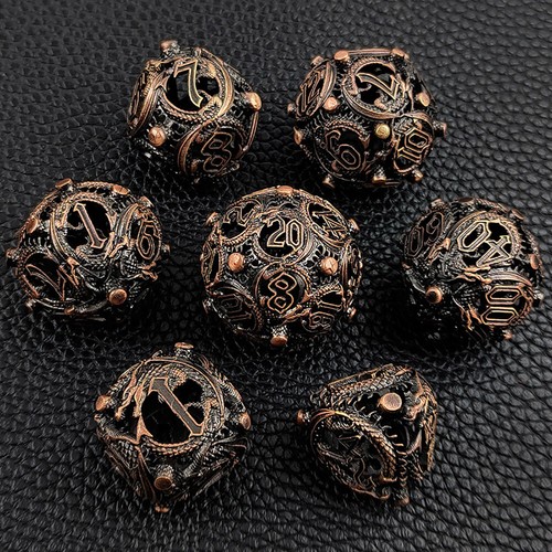 Dragon Hollow Polyhedral Dice Set Metal DND RPG Pathfinder D4-D20 ...