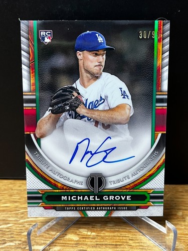 2023 Topps Tribute - Tribute Autographs Michael Grove #TA-MG Green /99 ...