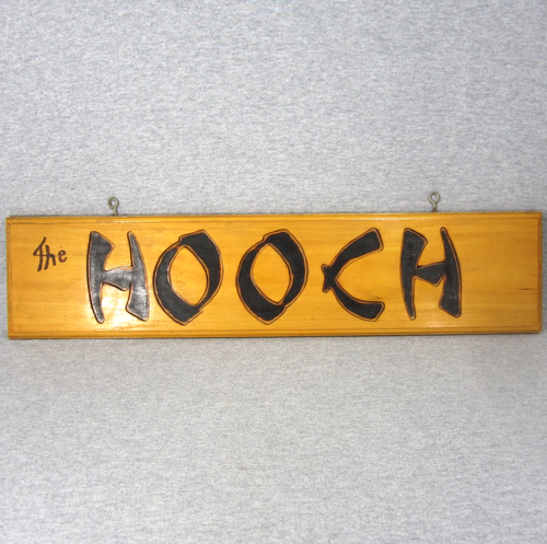 Vtg Tiki Bar Sign Carved Wood Pyrography - The Hooch | eBay